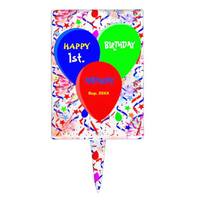 Custom birthday party cake topper | Zazzle