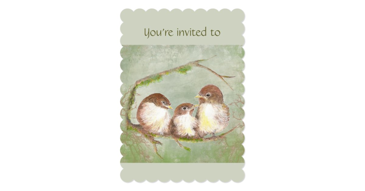 Custom Birthday Party Invite Sparrow Family Bird | Zazzle.com