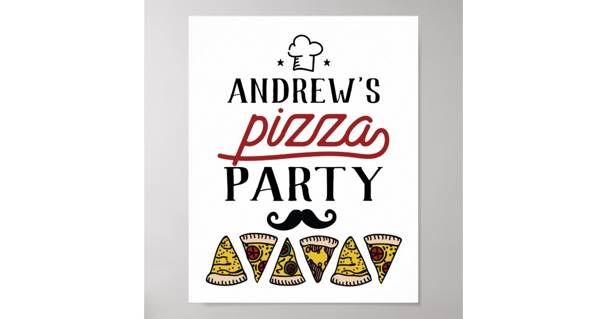 Custom Birthday Pizza Party Sign | Zazzle