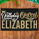 Custom Birthday Queen Black and Gold Personalized Banner | Zazzle