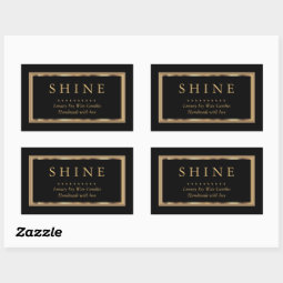 Custom Black and Gold Rectangular Sticker | Zazzle