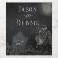 Custom Black and Grey Floral Gothic Wedding Wine Label | Zazzle