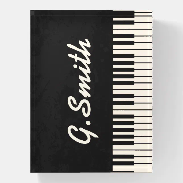 Custom Black and White Piano Keyboard Add Name. Paperweight | Zazzle