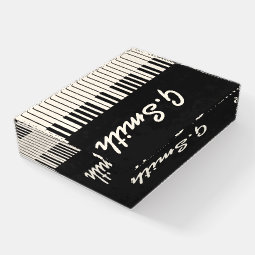 Custom Black and White Piano Keyboard Add Name. Paperweight | Zazzle