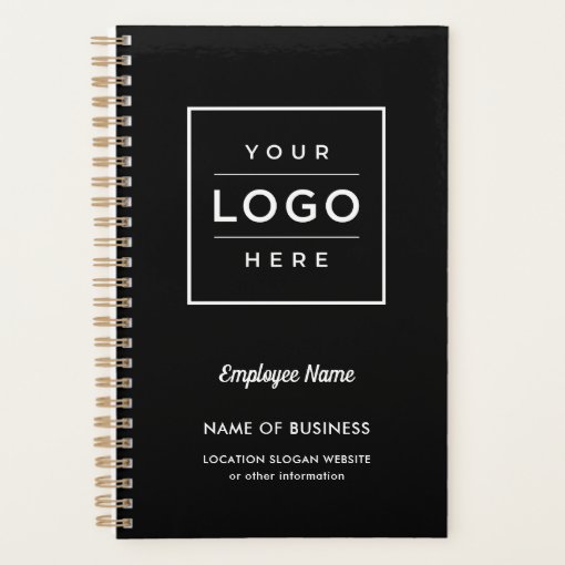 Custom Black Business Logo and Employee Name Planner | Zazzle