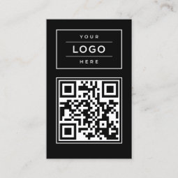 Custom Black Business Logo and Website QR Code Business Card | Zazzle