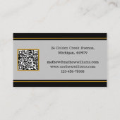 Custom Black, Gold, Gray & QR Code, Monogram Business Card | Zazzle