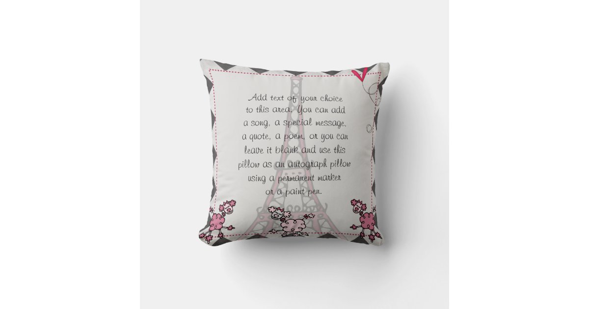 Custom Black Hair Paris Diva Pillow | Zazzle