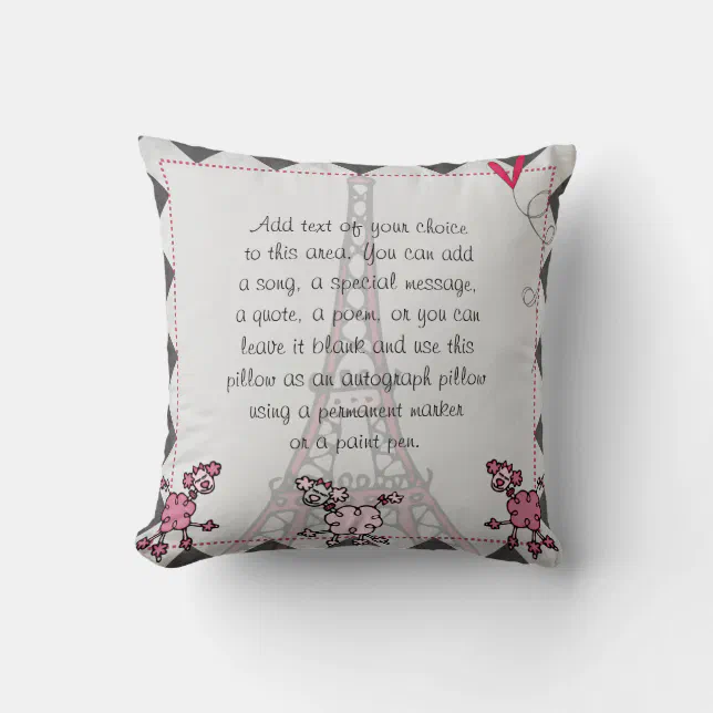 Custom Black Hair Paris Diva Pillow | Zazzle