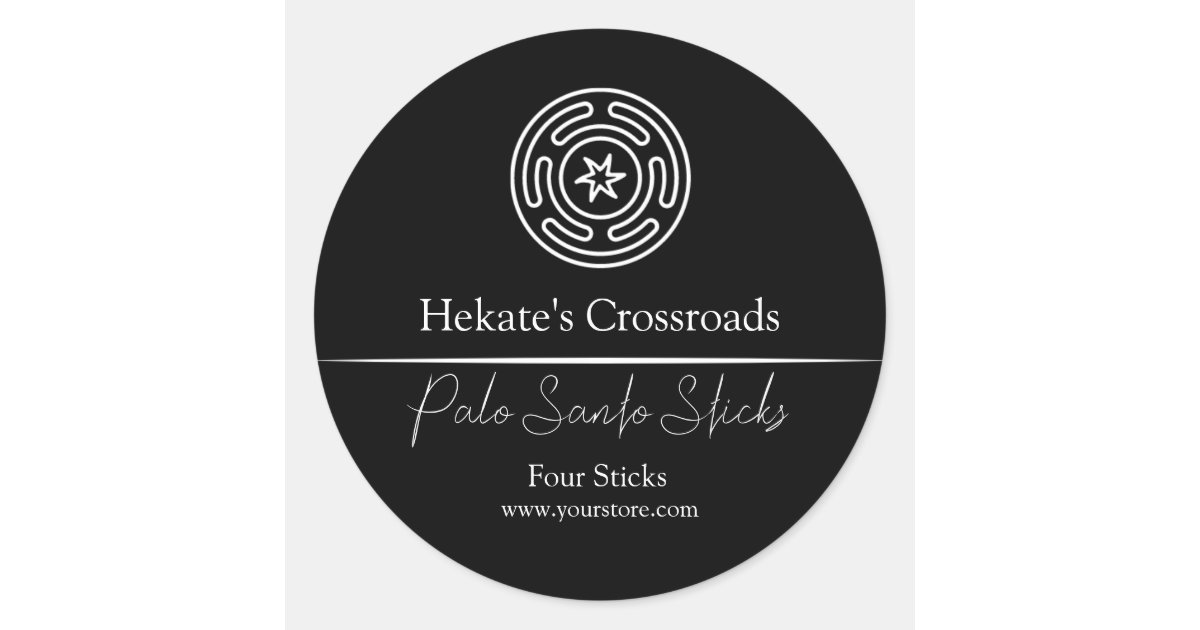 Custom Black Hekate Symbol Label | Zazzle