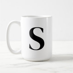 Custom Black Letter Personalized Monogram Initial Coffee Mug | Zazzle