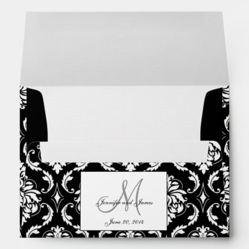 Custom Black Monogram Wedding Invitation Envelope | Zazzle
