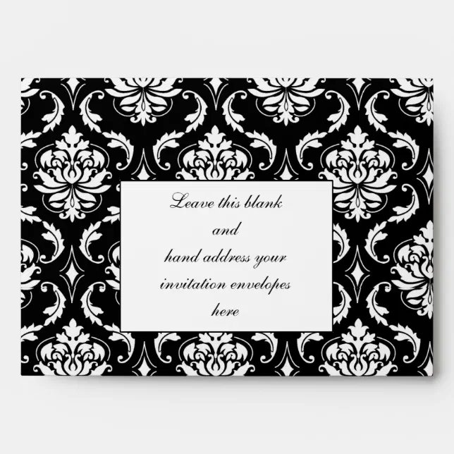 Custom Black Monogram Wedding Invitation Envelope | Zazzle