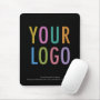 Custom Black Mouse Pad Business Logo Promotional | Zazzle