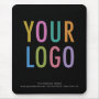 Custom Black Mouse Pad Business Logo Promotional | Zazzle