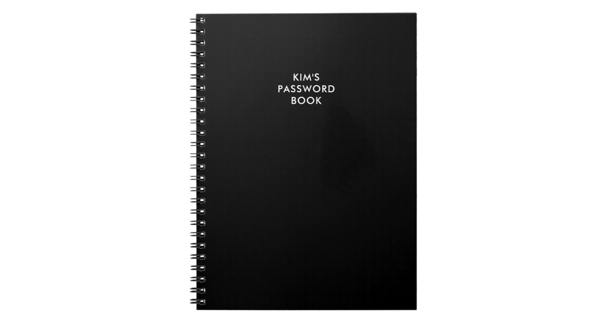 Custom Black Password Book | Zazzle