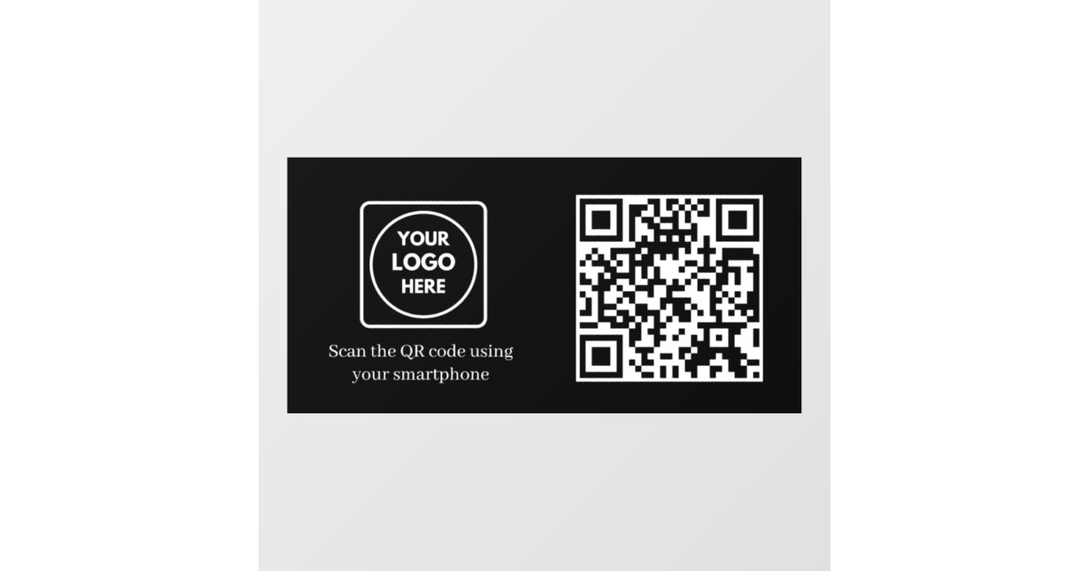 Custom Black QR Code | Access Control Display Window Cling | Zazzle