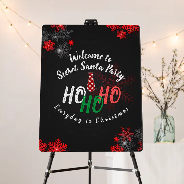 Custom Black Red indoor & outdoor Party Christmas Foam Board | Zazzle