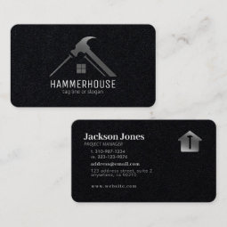 Custom Black + Silver Home Building Construction Business Card | Zazzle