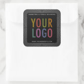 Custom Black Square Stickers with Company Logo | Zazzle