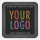 Custom Black Square Stickers with Company Logo | Zazzle