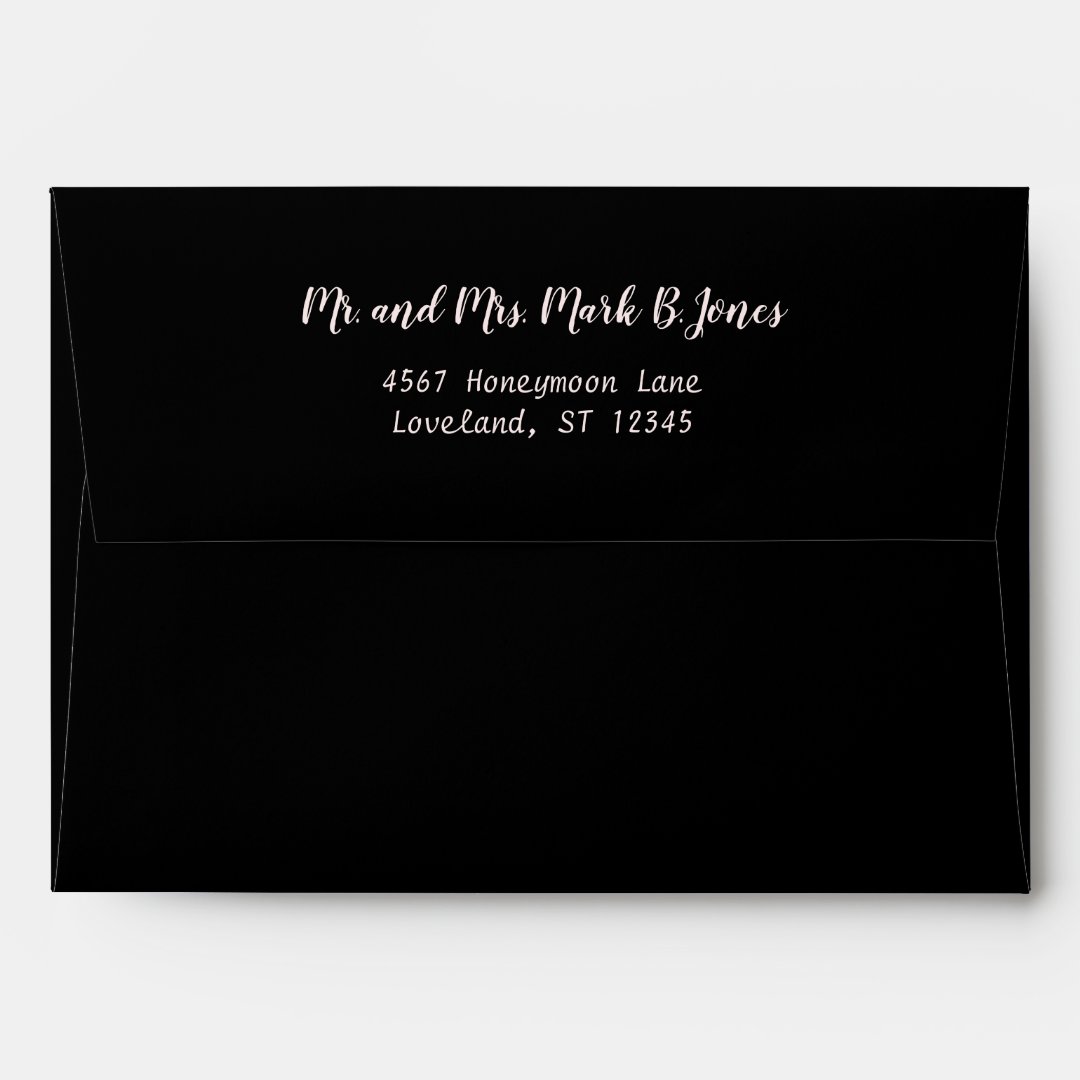 Custom Black Wedding Envelope | Zazzle