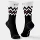 Custom Black White Purple Glitter Chevron Pattern Socks | Zazzle