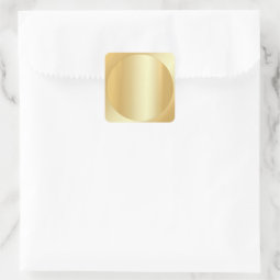 Custom Blank Faux Gold Template Elegant Add Text Square Sticker | Zazzle