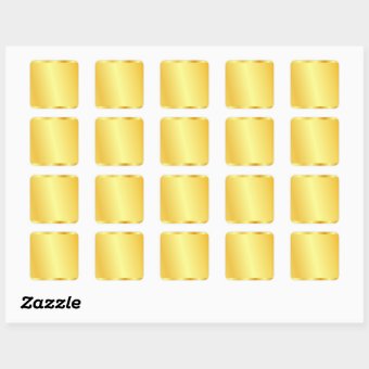 Custom Blank Template Faux Gold Background Trendy Square Sticker | Zazzle