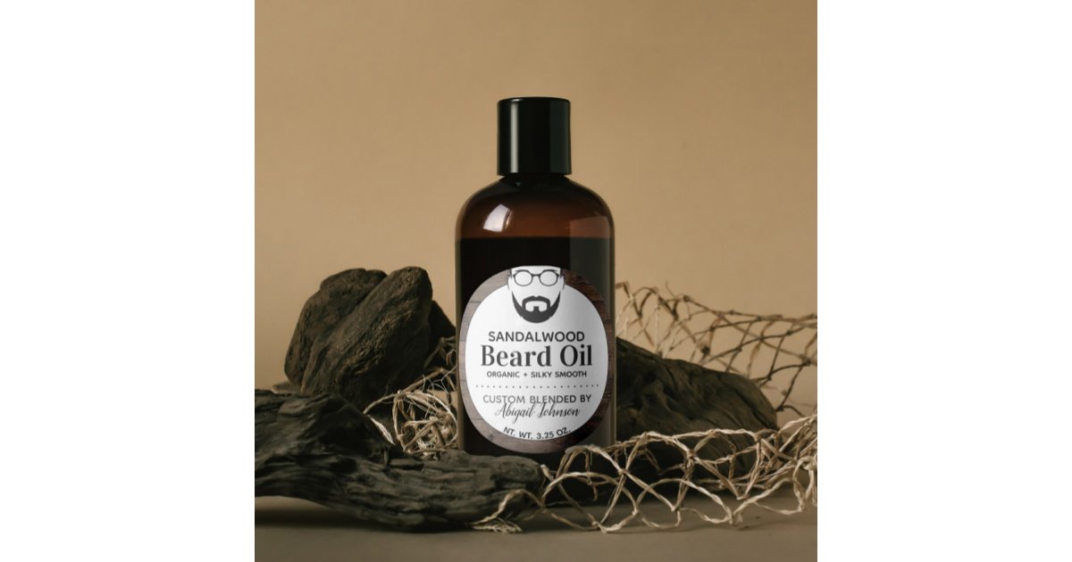 Custom Blended Men's Woodsy Beard Oil Labels | Zazzle