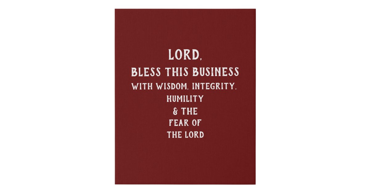 Custom Blessing for your Business Faux Canvas Print | Zazzle
