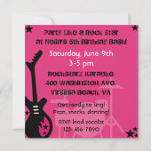 Custom Blond Girls Rock Star Birthday Invitations | Zazzle