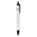 Custom Blossom Logo Green Tagline Black Ink Pen | Zazzle
