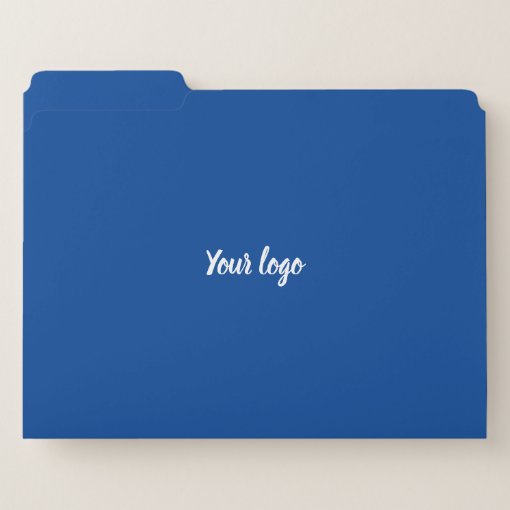 Custom Blue Add Your Logo and Text File Folders | Zazzle