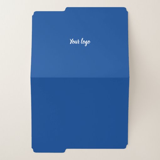Custom Blue Add Your Logo and Text File Folders | Zazzle