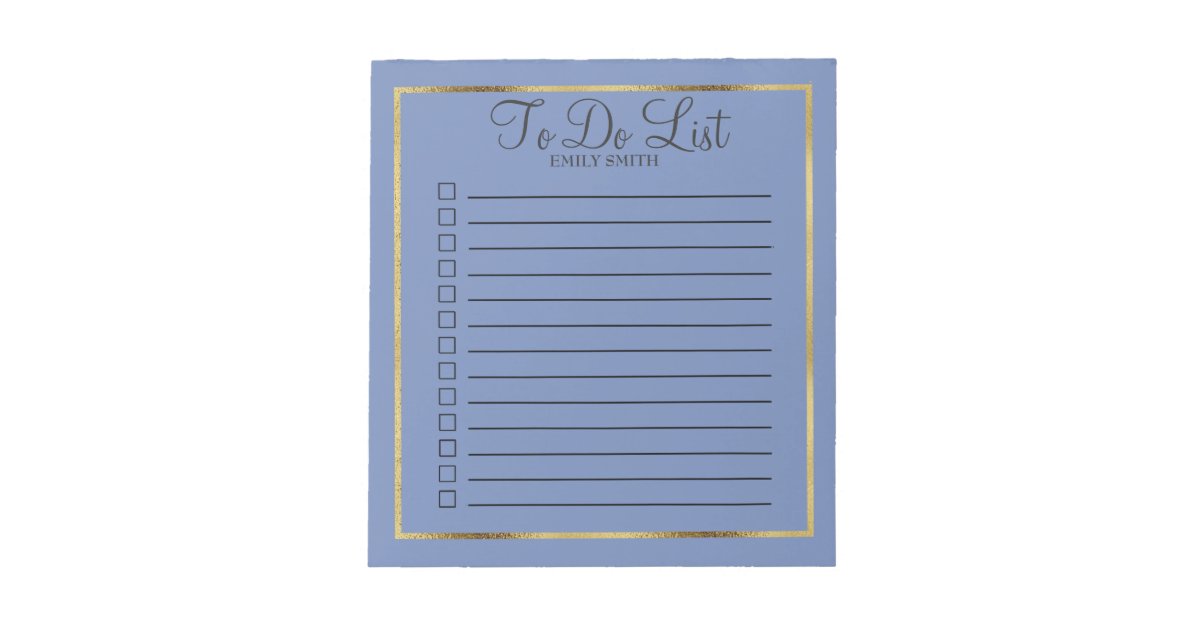 Custom Blue and Gold To Do Notepad | Zazzle