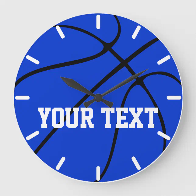 Custom Blue Basketball Wall Clock | Zazzle
