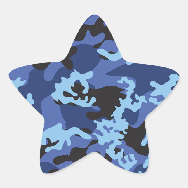 Custom Blue Camo Stickers | Zazzle