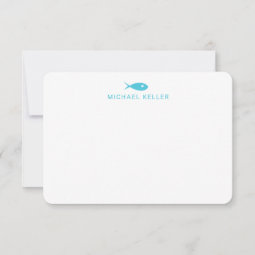 Custom Blue Fish Note Cards | Zazzle