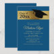 Custom Blue Gold Black Cap Class of Graduation Invitation | Zazzle