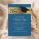 Custom Blue Gold Black Cap Class of Graduation Invitation | Zazzle