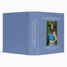 Custom Blue Graduation Photo High School Memories 3 Ring Binder | Zazzle