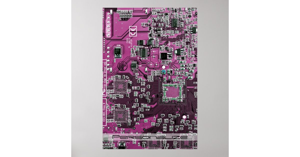 Custom Blue PCB Circuit Board for IT Pros Poster | Zazzle