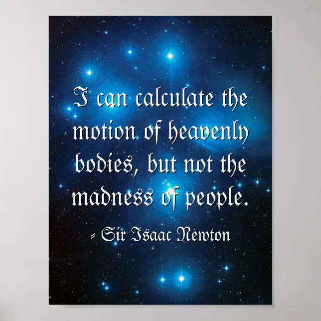 Custom Blue Pleiades Space Photo Quote Poster | Zazzle