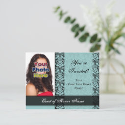 Custom Blue Pretty Party Invitation | Zazzle
