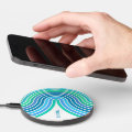 Custom Blue Turquoise Green Violet White Stripes Wireless Charger | Zazzle