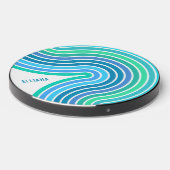 Custom Blue Turquoise Green Violet White Stripes Wireless Charger | Zazzle