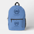 Custom Blue University Logo Light Blue Background Printed Backpack | Zazzle