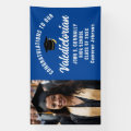 Custom Blue Valedictorian Photo Graduation Party Banner | Zazzle