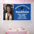 Custom Blue Valedictorian Photo Graduation Party Banner | Zazzle